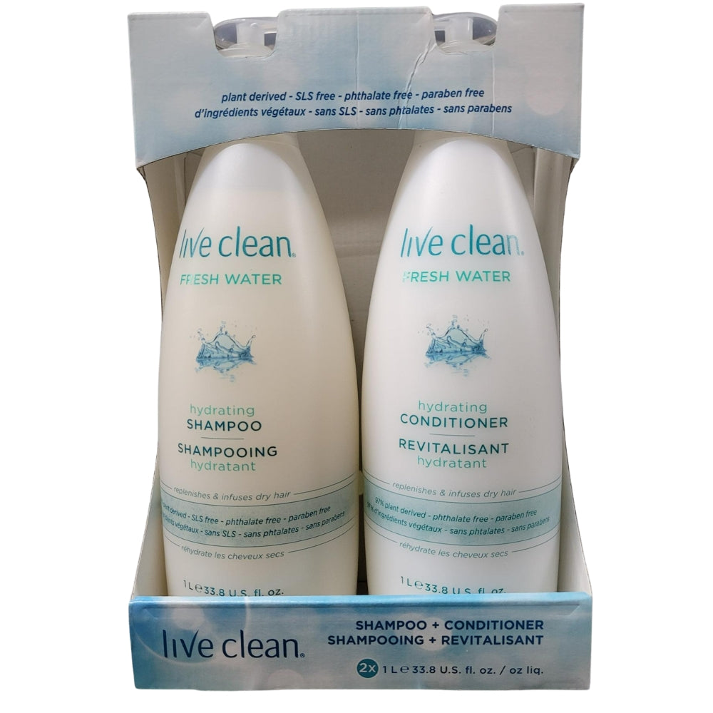 Live clean - Shampoing et revitalisant à l'eau douce - 2 X 1L – CHAP ...