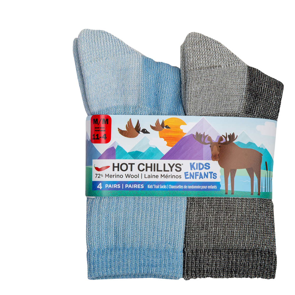 Hot Chillys Kids Hiking Socks, 4 Pair Pack – CHAP Aubaines